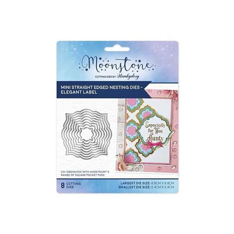 Moonstone Dies Mini Straight Edged Nesting Dies Elegant Label