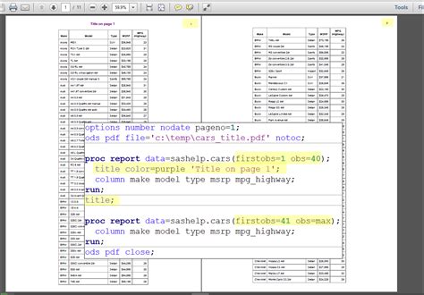 Proc Report Layout And Titles Sas Support Communities