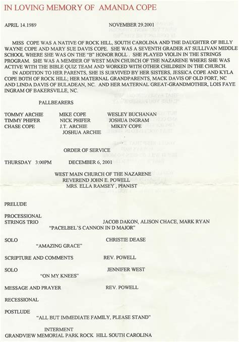 Amanda Renee Cope 1989 2001 Find A Grave Memorial