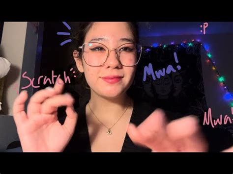ASMR fabric scratching and kisses 💋 (kissing, mouth sounds, tapping ...