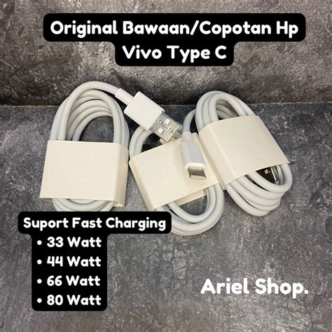 Jual Kabel Data Original Bawaan Copotan Hp Vivo Type C Watt V V V V X