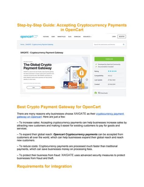 Step By Step Guide Accepting Cryptocurrency Payments In Opencart Pdf