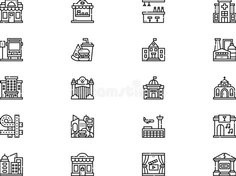 City Life Icons Collection Is A Vector Illustration With Editable Stroke Stock Vector