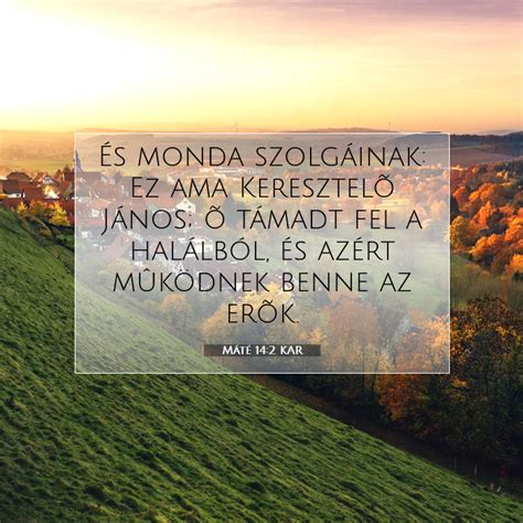 Máté 14 2 Bibliai Vers Jelentése És Monda Szolgáinak Ez Ama