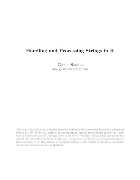 handling and processing strings in r
