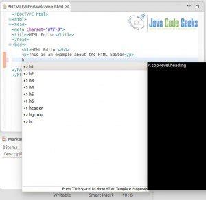 Eclipse HTML Editor Tutorial Java Code Geeks