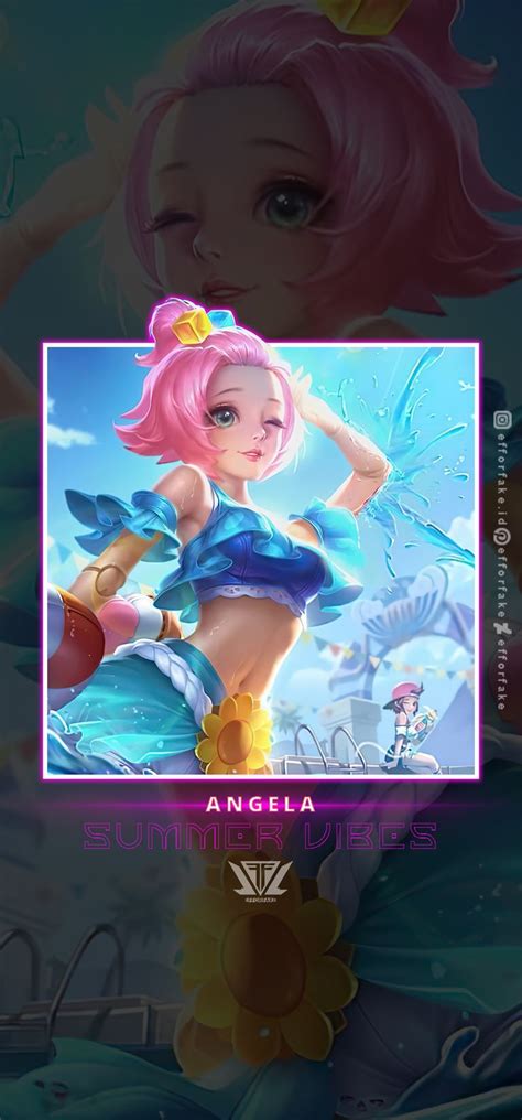 Angela Summer Vibes By Efforfake On Deviantart Angela Summer Mobile Legend Wallpaper Cartoon