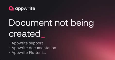 Document Not Being Created Threads Appwrite