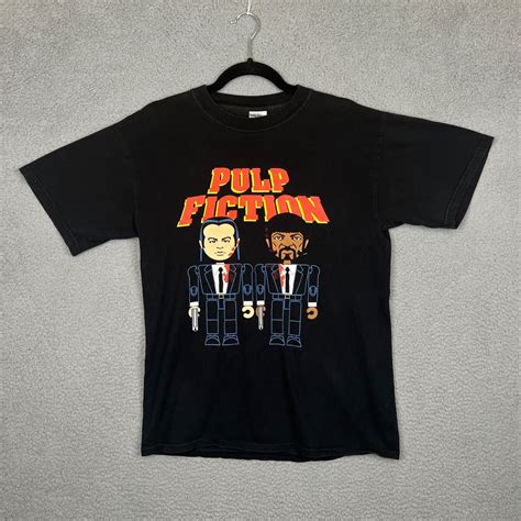 Vintage Y2k Pulp Fiction Shirt Mens Medium Black Lego Movie Promo