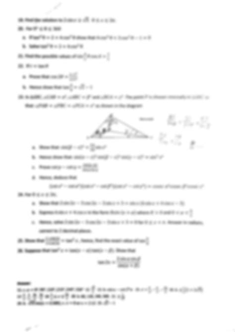 Solution Advanced Trigonometry Revision Practice Questions Practice