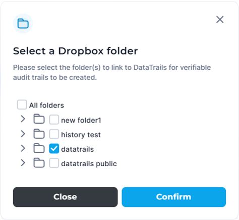 Dropbox Integration DataTrails