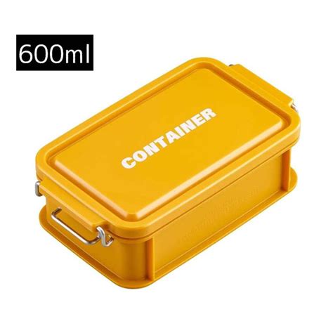 Osk オーエスケー コンテナランチボックス 600ml [弁当箱 保存容器 ロック付き 電子レンジ 食洗機対応] イエロー ヤマキシ
