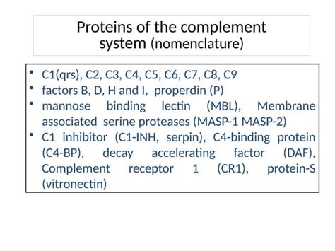 Complement System Activation Of Immune System Ppt