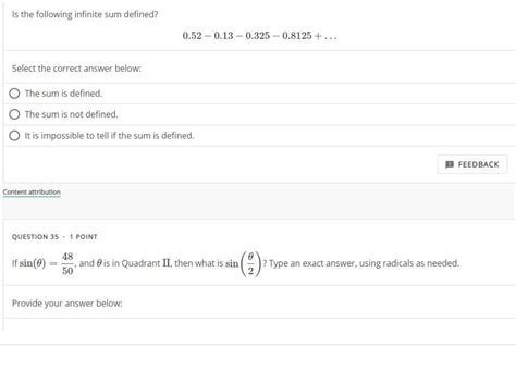 Solved Is The Following Infinite Sum Defined Chegg