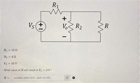 Solved R1 12ΩR2 4ΩVS 10 V What value of R will result in Chegg com