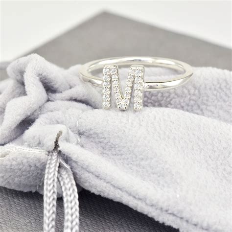 Stackable Diamond Initial Ring Posh Mommy Jewelry
