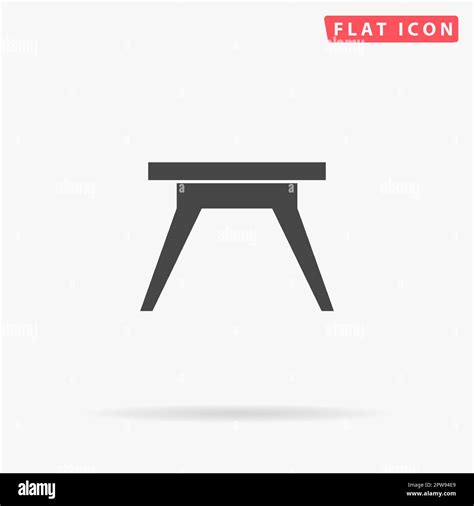 Small Table Simple Flat Black Symbol With Shadow On White Background Vector Illustration