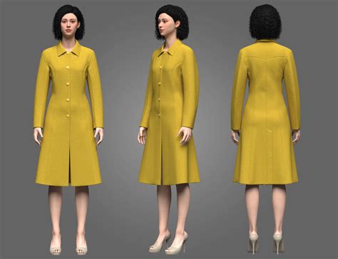 Female Princess Line Coat Model Flippednormals