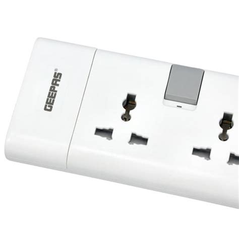 Geepas 4 Way Extension Socket 13a 4 Power Switches With Led Indicators Extra Long 3m Cord