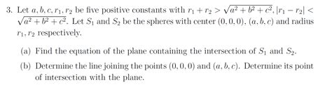 solved let a b c r1 r2 be five positive constants with
