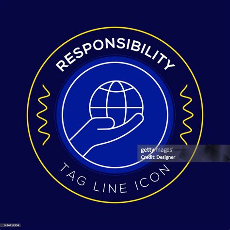 Responsibility Circle Badge Modern Logo Vector Icon Design Line Style