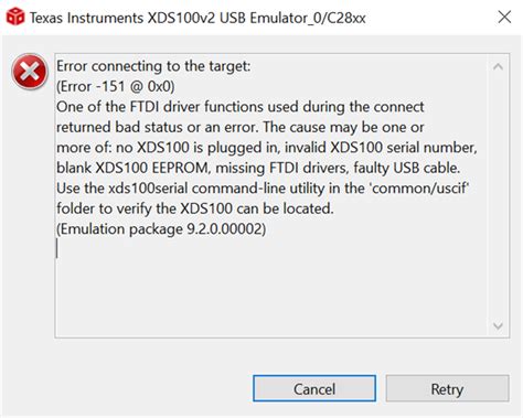 Launchxl F28069m Error While Connecting To The Target C2000 Microcontrollers Forum C2000™︎