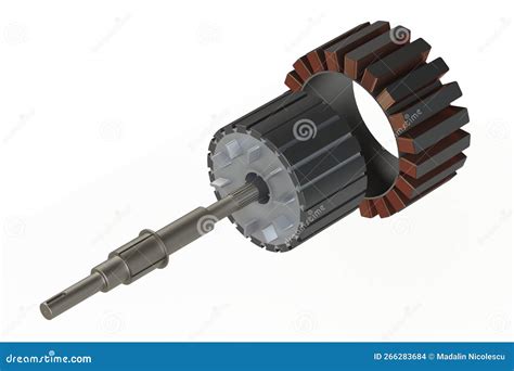 Stator And Rotor For Electric Generator Exploded View 3d Rendering Stock Illustration