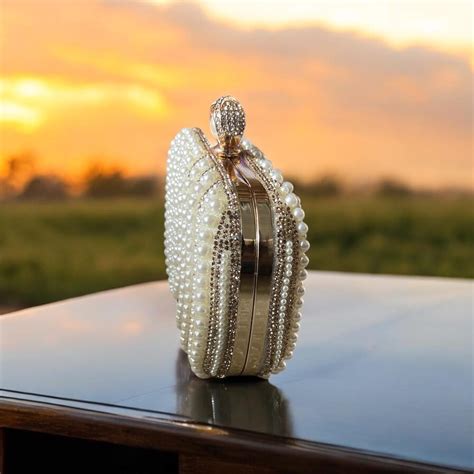 Womens Designer Pearls Clutch Bag Etsy