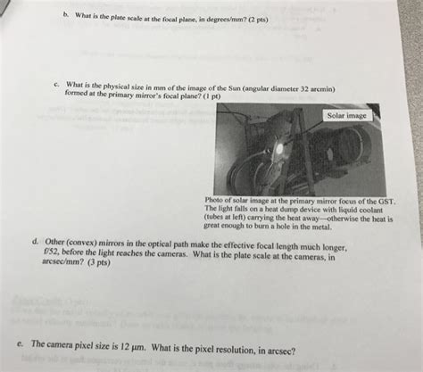 B What Is The Plate Scale At The Focal Plane In