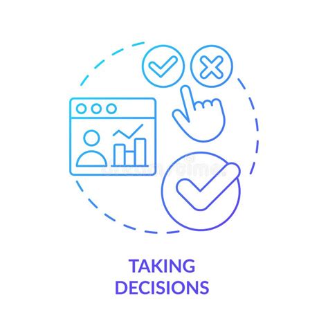Taking Decisions Blue Gradient Concept Icon Stock Vector Illustration