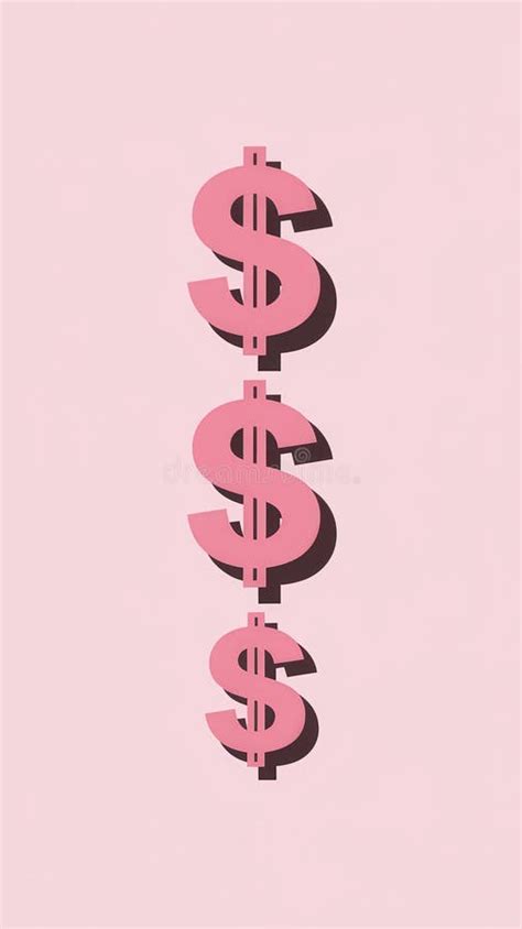 Three Pink Dollar Signs Are Shown On A Pink Background Stock Illustration Illustration Of