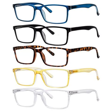 Reading Glasses Spring Hinges Readers 5 Pack For Men Women