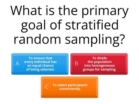 Stratified Random Sampling Quiz