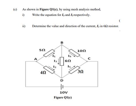 Solved C As Shown In Figure Q C By Using Mesh Analysis Chegg