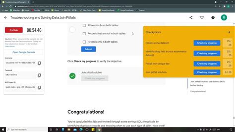 Troubleshooting And Solving Data Join Pitfalls Qwiklabs Gsp412