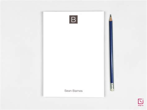 Block Monogram Notepad Single Initial Dxign Co
