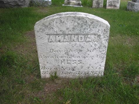 Amanda Hess 1842 1876 Find A Grave äreminne
