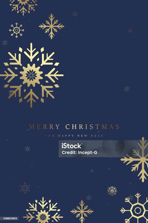 Premuim 크리스마스 눈 조각 파란색 배경에 금 눈 조각 우아한 눈 와 A 메리 크리스마스 와 새해 복 많이 받으세요 텍스트 위한 인사말 카드 벡터 0명에 대한 스톡