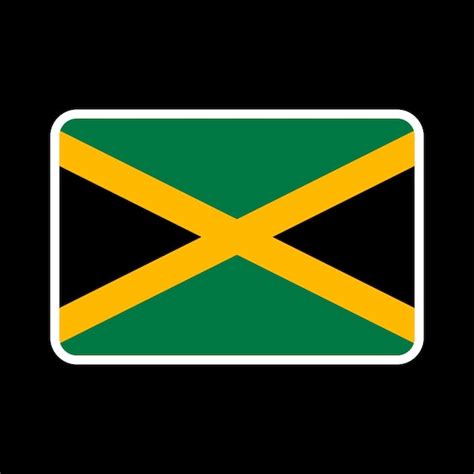자메이카 국기 공식 색상 및 비율 벡터 일러스트 레이 션 프리미엄 벡터