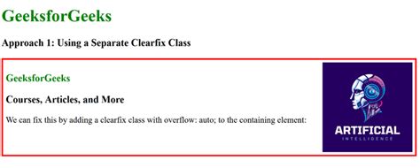 How To Clear Floats With The Clearfix Hack Geeksforgeeks