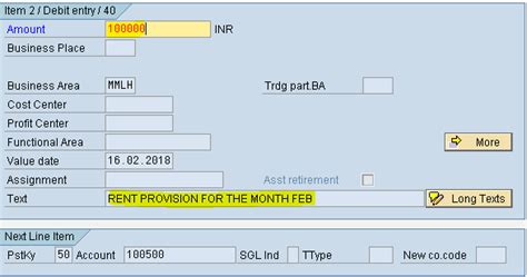 sap fico module learning create and display sample document
