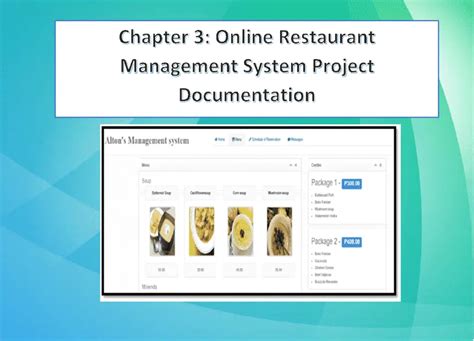Chapter 3 Online Restaurant Management System Project Documentation