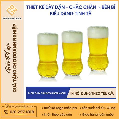 Ly Bia Thủy Tinh Ocean Beer 460ml Cao Cấp