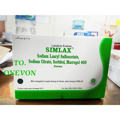 Jual Simlax 5 Ml Laxative Enema Box 5 Tube Obat Pencahar Susah Bab Shopee Indonesia