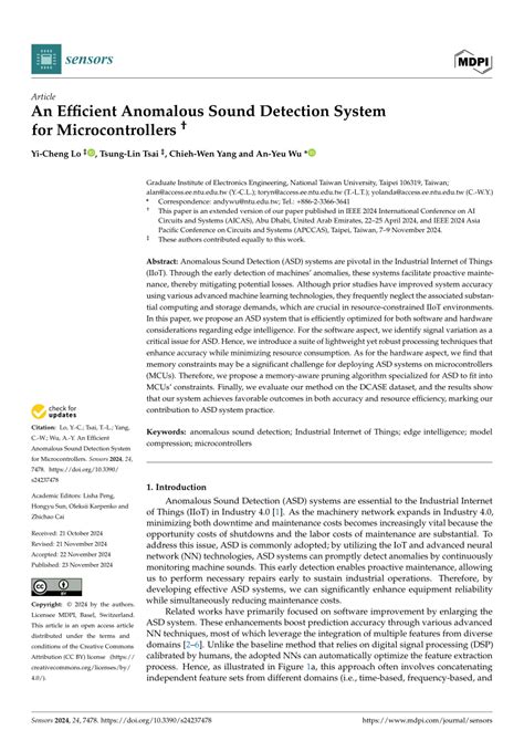 Pdf An Efficient Anomalous Sound Detection System For Microcontrollers