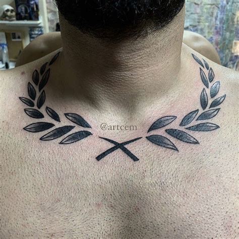 Çelenk Dövme Modelleri Zeytin Dalı Dövmeleri Artcem Tattoo Piercing Taç Dövmesi Ense