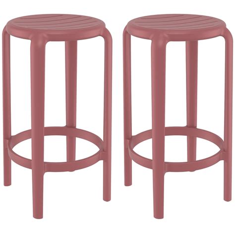 Tacoma Marsala 75cm Polypropylene Stools In Pair