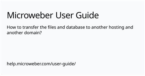 how to transfer the files and database to another hosting and another