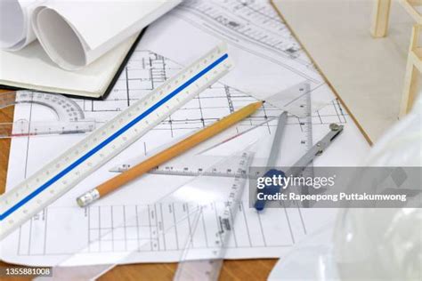 Construction Blueprints And Compass Photos And Premium High Res Pictures Getty Images