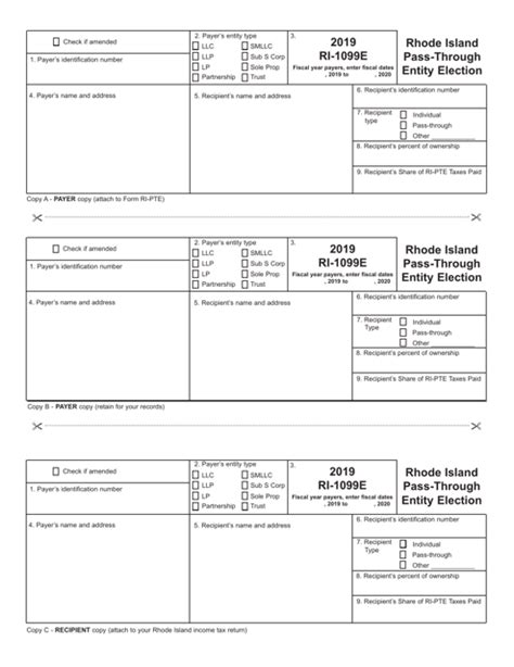 Form Ri 1099e 2019 Fill Out Sign Online And Download Printable Pdf